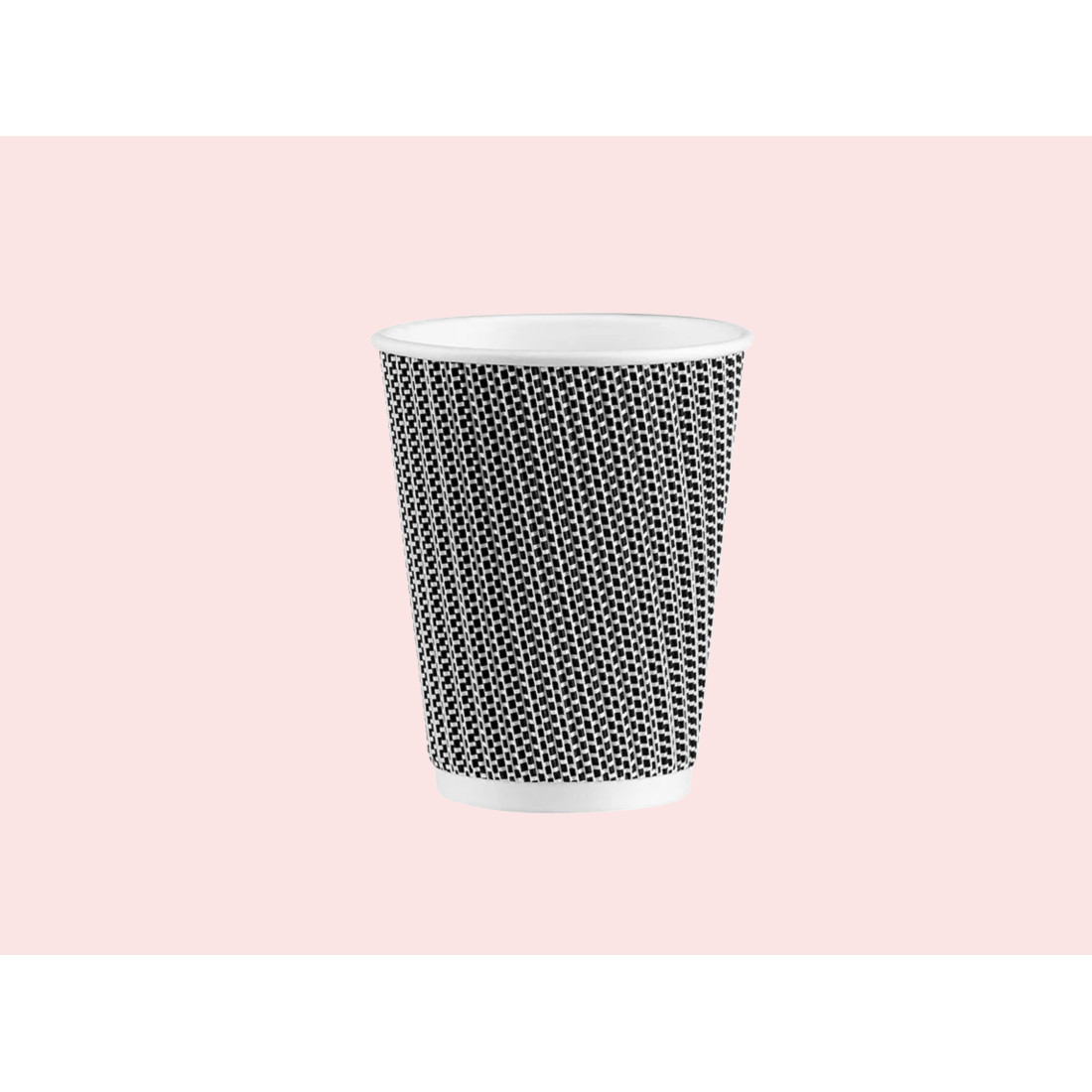 Triple Wall Ripple Paper Cups 12oz - Black & White