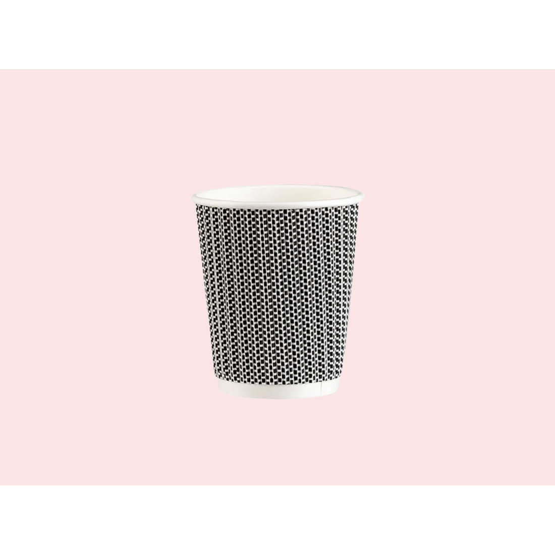 Triple Wall Ripple Paper Cups 8oz - Black & White
